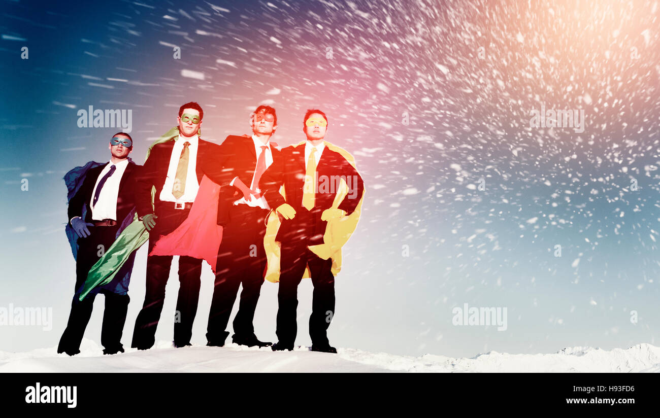 Superhero Team Teamwork Collaboration Aspiration Concept Stock Photo ...