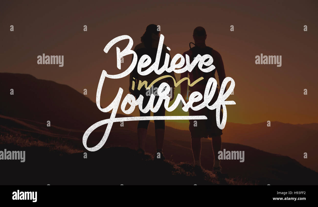 Believe In Yourself Confident Encourage Motivation Concept Stock Photo