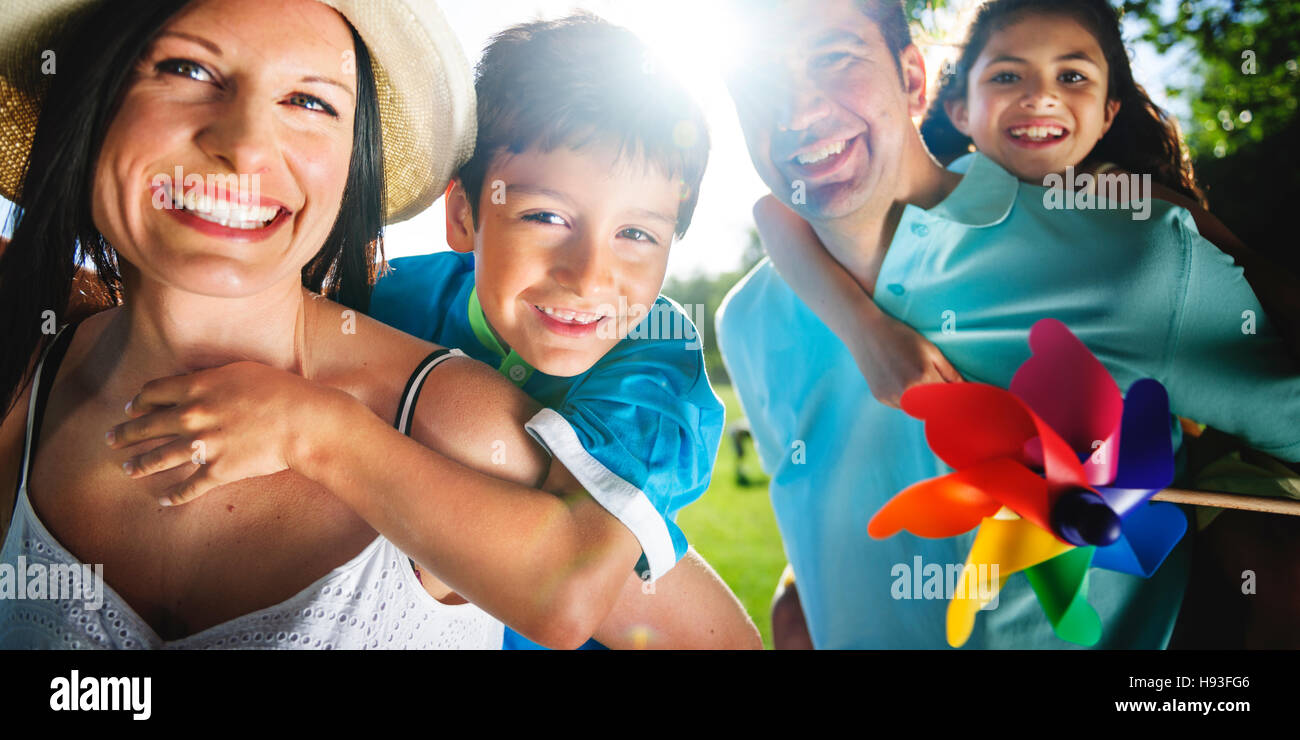 Family Bonding Happiness Outdoors Park Concept Stock Photo - Alamy