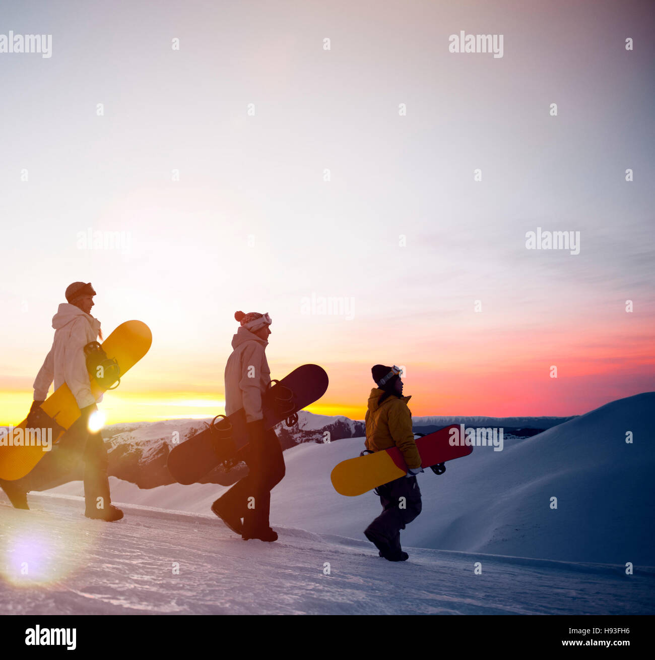 People on their way to snow boarding Concept Stock Photo - Alamy