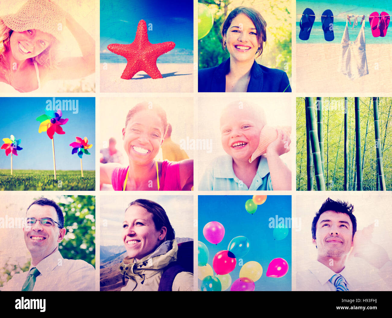 Portrait Multiethnic Diverse Cheerful People Lifestyle Concept Stock ...