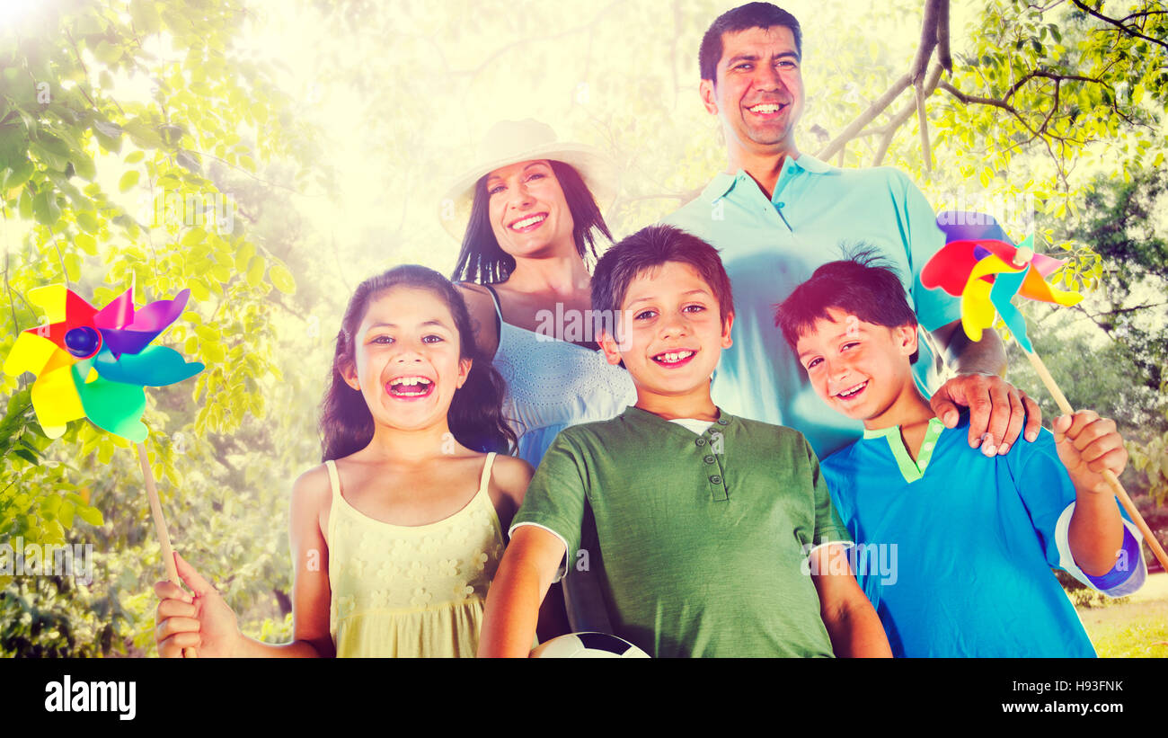 Family Happiness Parents Holiday Vacation Activity Concept Stock Photo ...