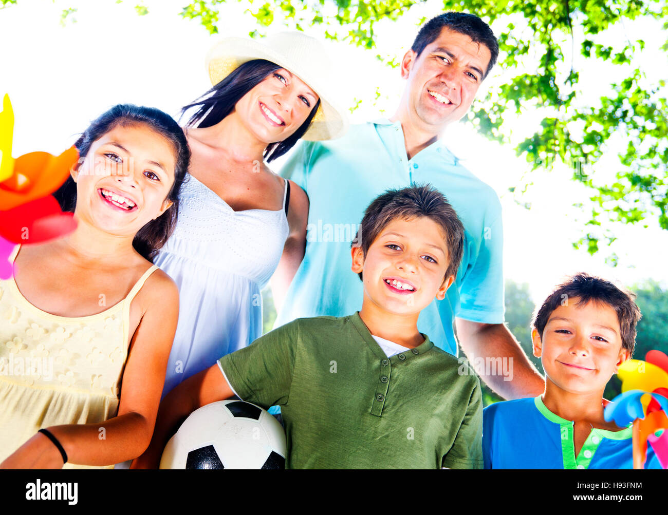 Family Playing Outdoors Children Park Concept Stock Photo - Alamy