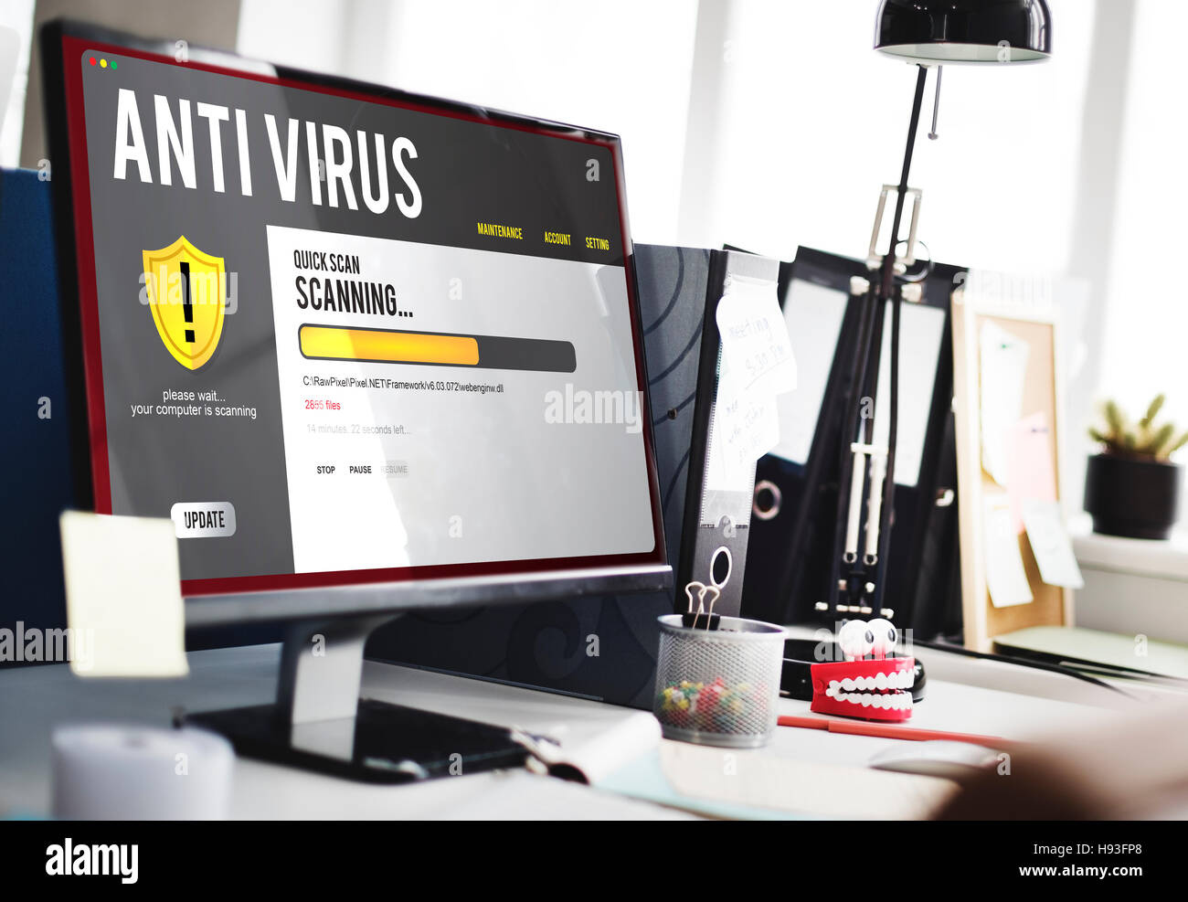 Antivirus Alert Firewall Hacker Protection Safety Concept Stock Photo ...