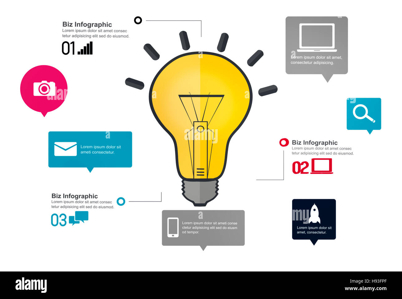 Ideas Inspiration Creativity Biz Infographic Innovation Concept Stock ...