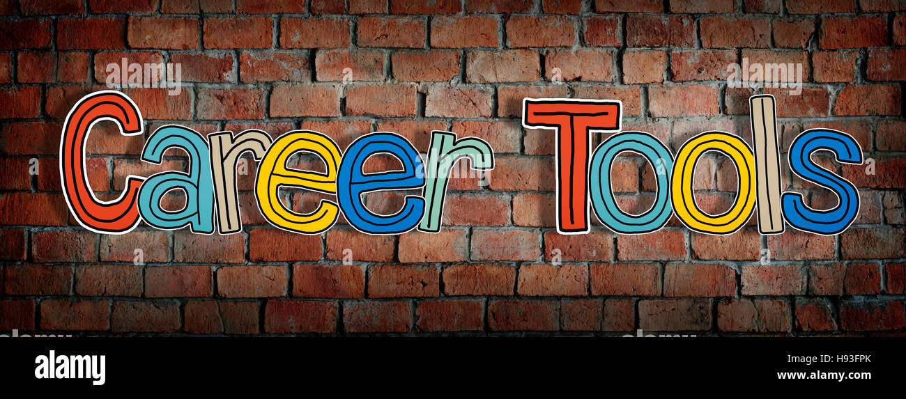 Career Tools Word on Brick Wall Stock Photo - Alamy