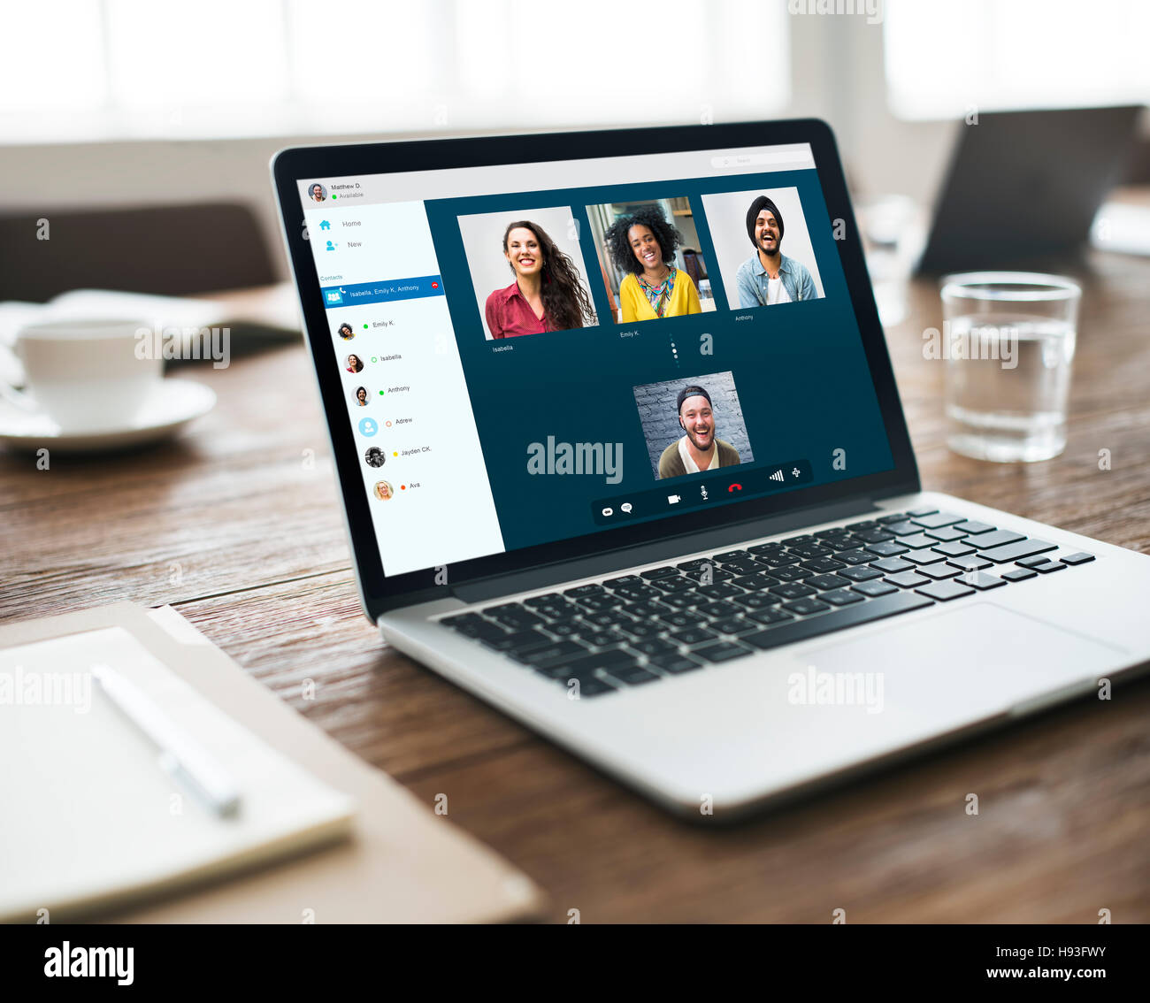 Group Friends Video Chat Connection Concept Stock Photo - Alamy