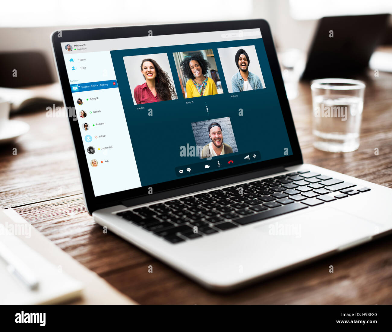 Group Friends Video Chat Connection Concept Stock Photo - Alamy