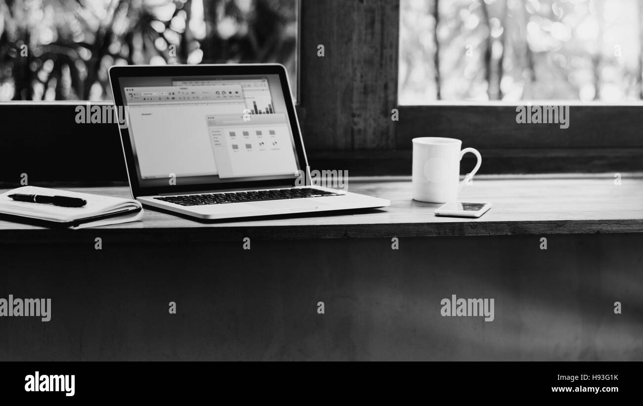 Data Analysis Laptop Connection Technology Working Concept Stock Photo ...