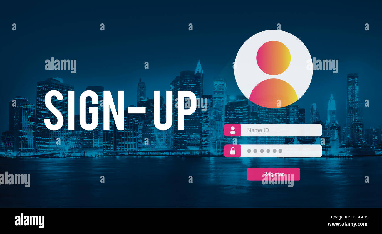 Sign Up User Password Privacy Concept Stock Photo - Alamy