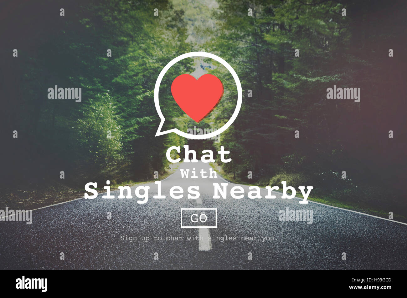 Chat with Singles Nearby Valentine Romance Love Heart Dating Concept ...