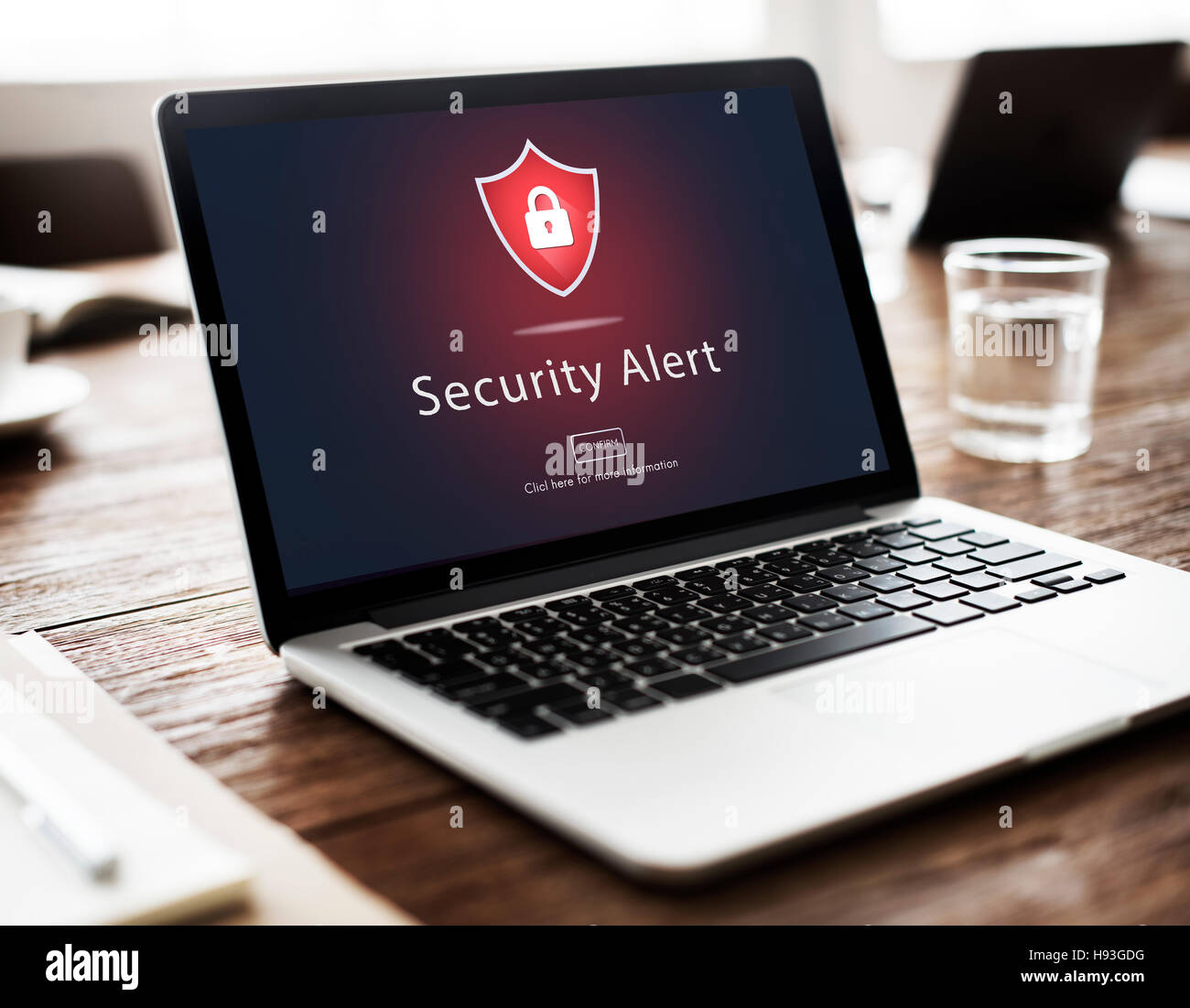 Warning Security Alert Warning Secured Website Concept Stock Photo - Alamy