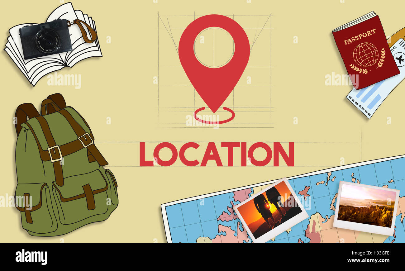 Location Direction Navigation Destination Exploration Concept Stock ...