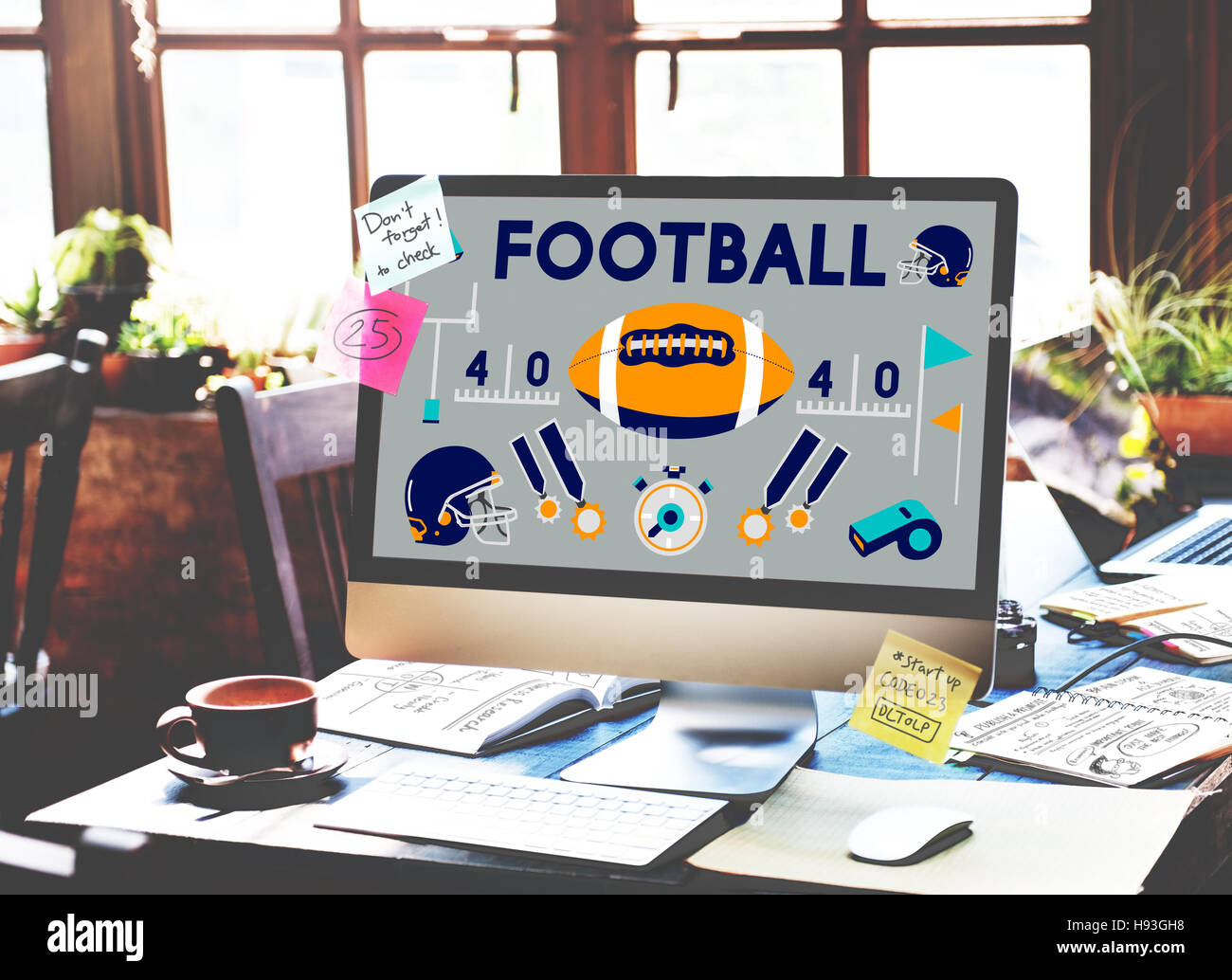 Football Game Ball Play Sports Graphics Concept Stock Photo - Alamy