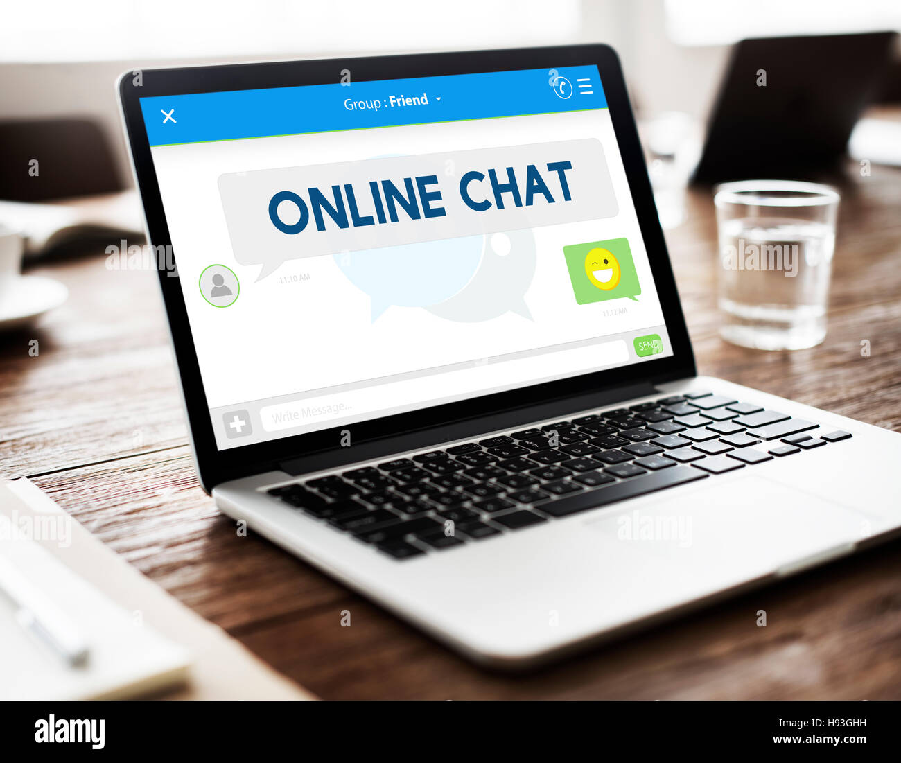 Online Chat Message Connection Talking Concept Stock Photo - Alamy