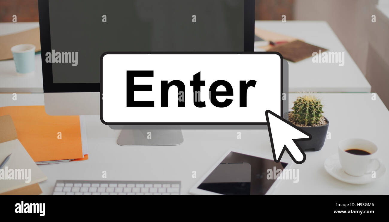 Enter Click Open Load Page Concept Stock Photo - Alamy