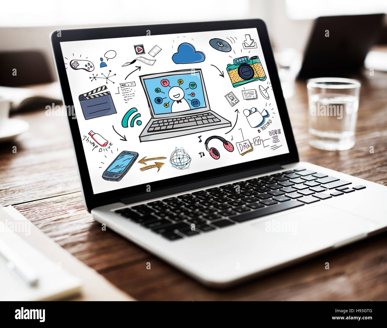 Computer Networking Technology Sharing Connecting Concept Stock Photo ...