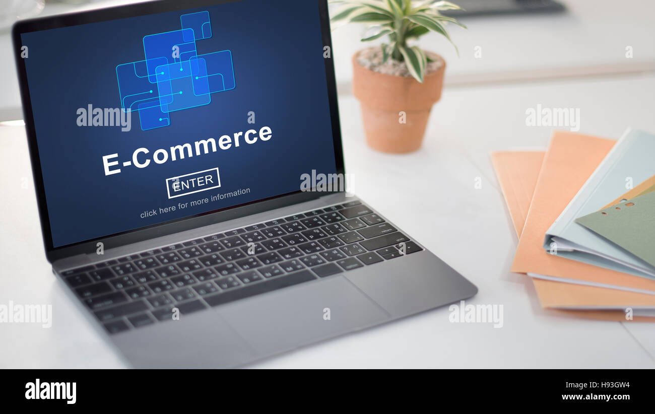 E-Commerce Marketing Online Register Enter Technology Concept Stock ...