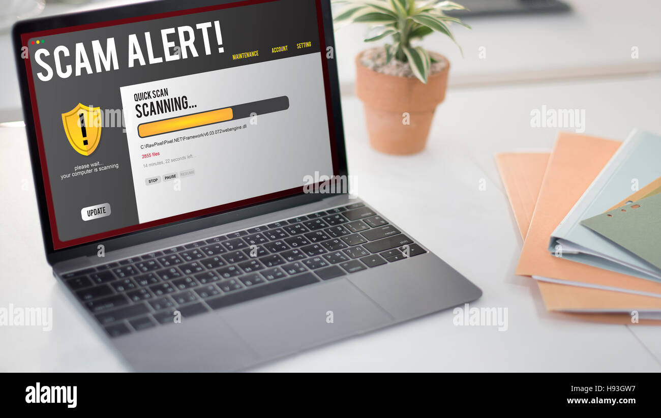 Computer display hacking alert system hi-res stock photography and ...