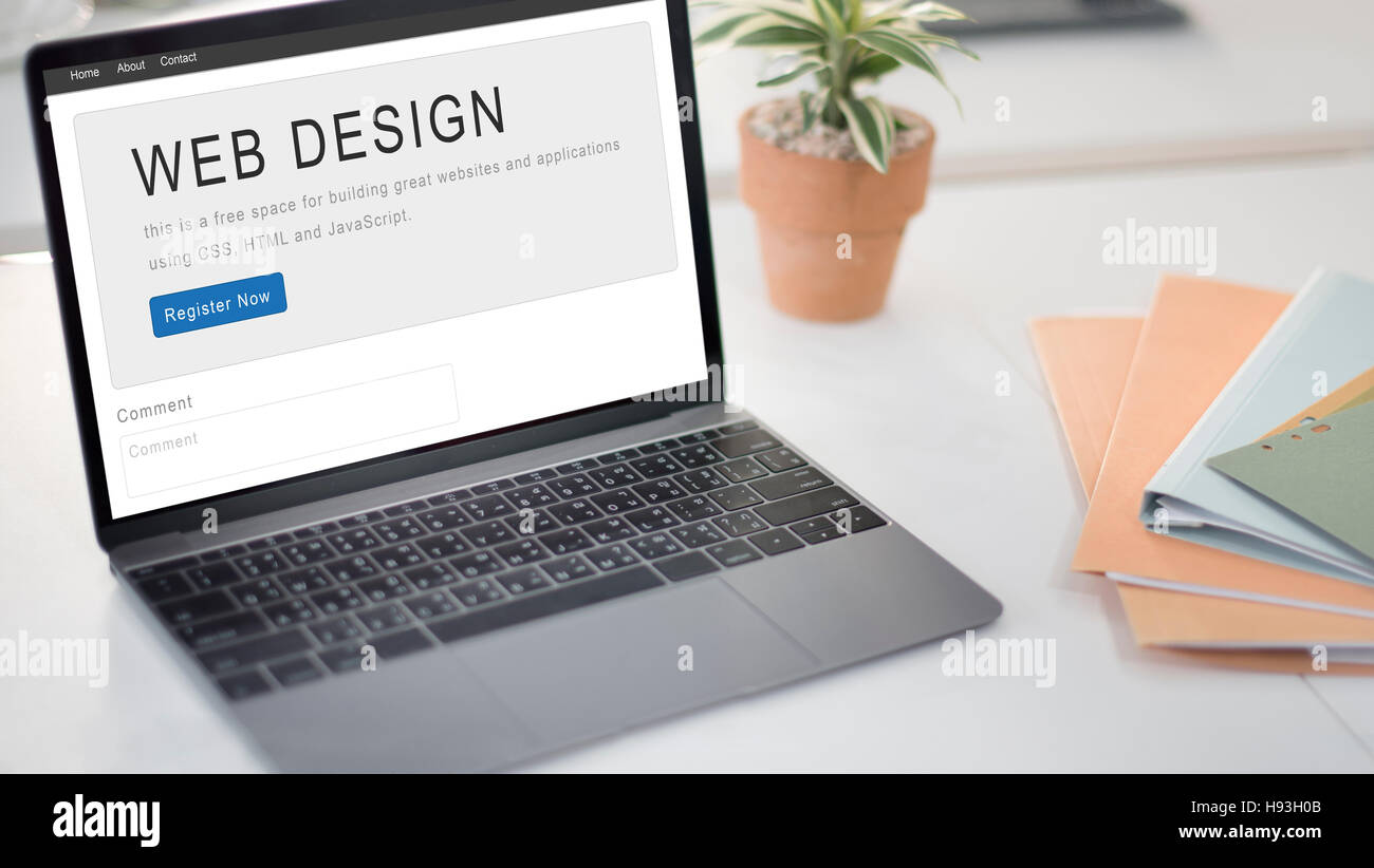 Website Design Homepage Layout Creativity Concept Stock Photo - Alamy