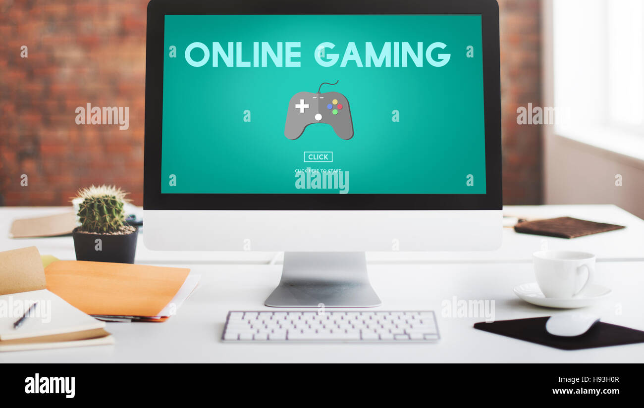 Online Gaming Playing Hobby Internet Strategy Concept Stock Photo - Alamy