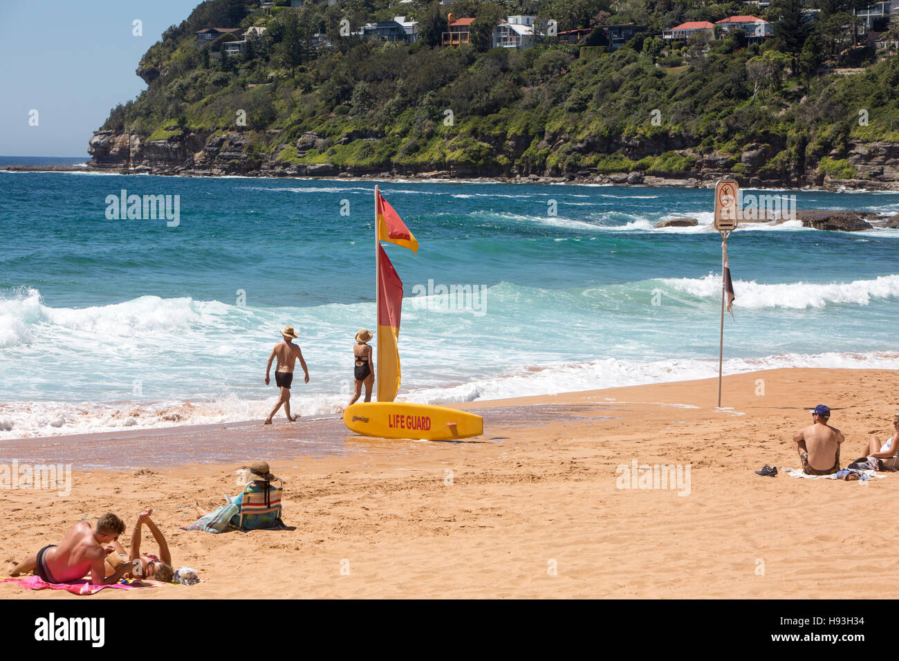 Whale beach, one of Sydney's northern beaches in summer time, Sydney ...