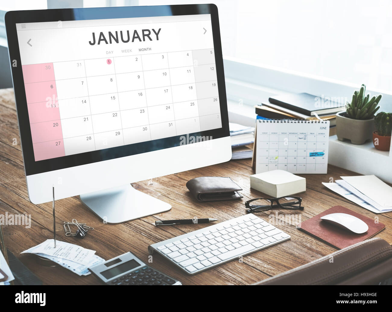 January Monthly Calendar Weekly Date Concept Stock Photo - Alamy