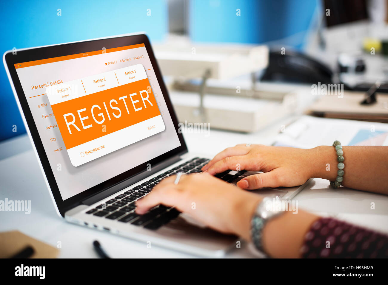 Online Application Registration Form Graphics Concept Stock Photo - Alamy