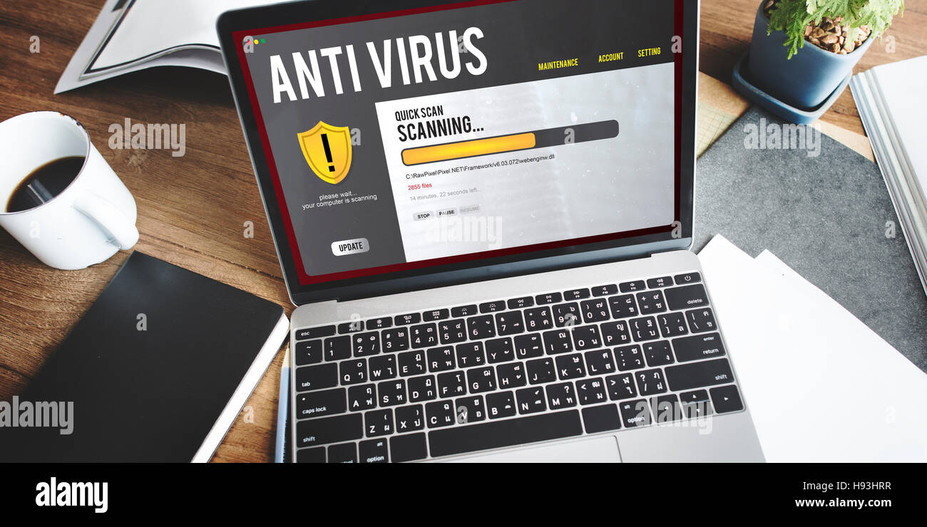 Antivirus Alert Firewall Hacker Protection Safety Concept Stock Photo ...