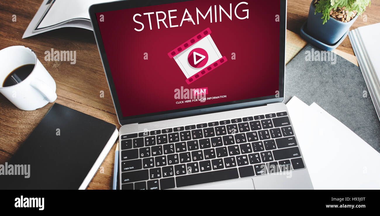 Streaming Audio Video Listening Multimedia Concept Stock Photo - Alamy