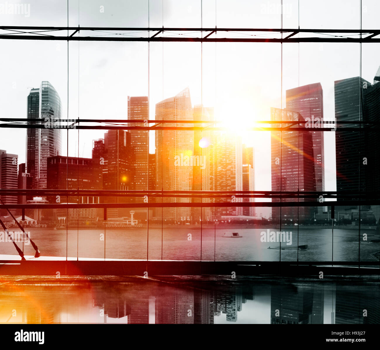 City Lights Urban Scenic View Buildings Concept Stock Photo - Alamy