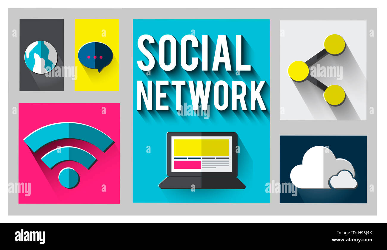 Social Network Global Communications Networking Concept Stock Photo - Alamy