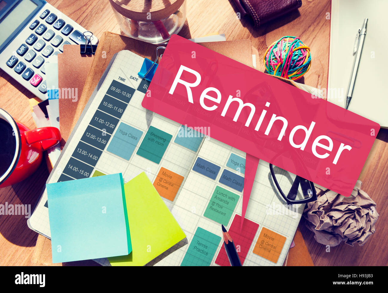Weekly Schedule Reminder Activities Planner Concept Stock Photo - Alamy