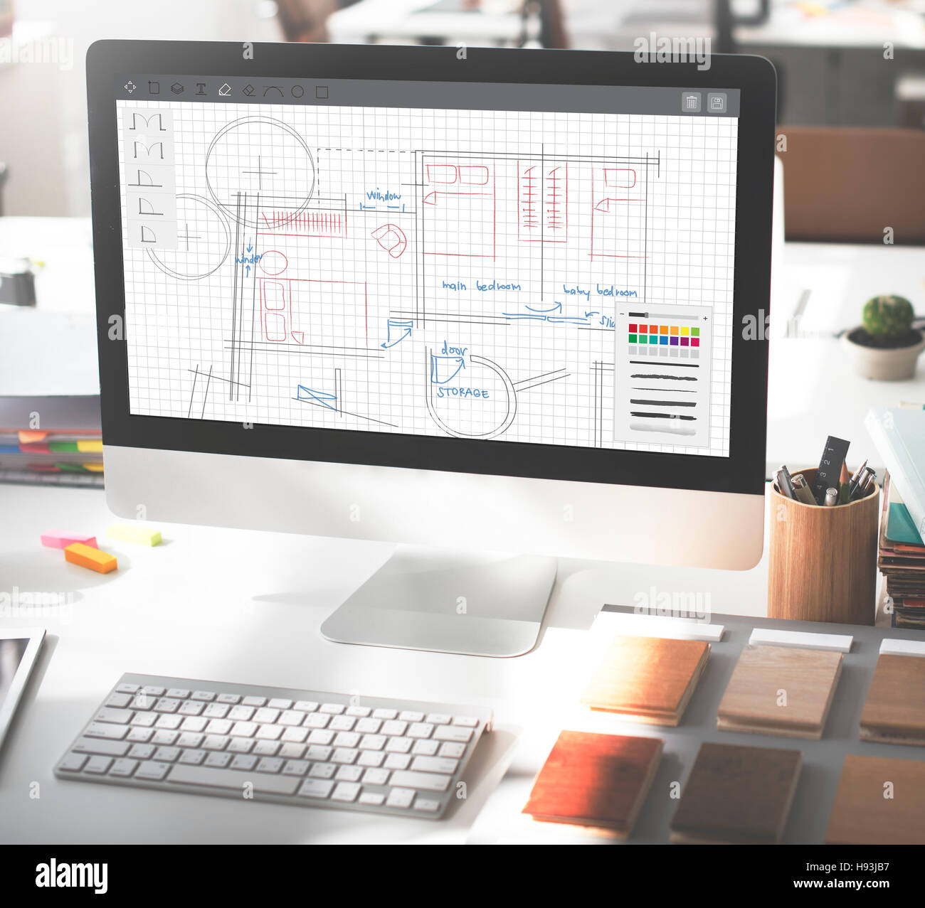Architecture Plan Blueprint Layout Work Concept Stock Photo - Alamy
