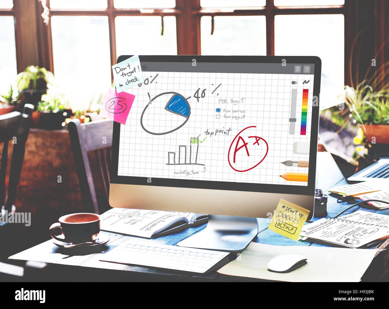 Pie Chart Graph Analysing Data Concept Stock Photo - Alamy