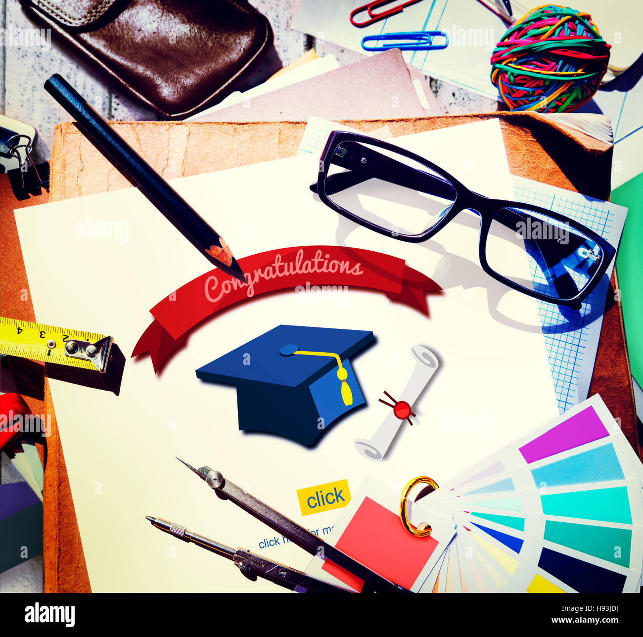 Graduation Knowledge Success Education Concept Stock Photo - Alamy