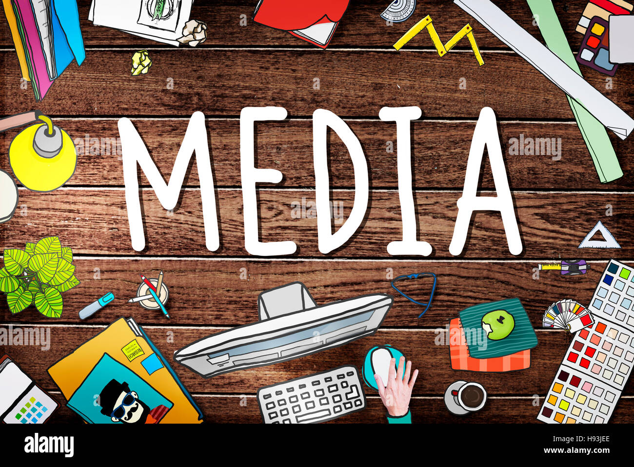 Media Advertising Information Multimedia Sharing Concept Stock Photo ...