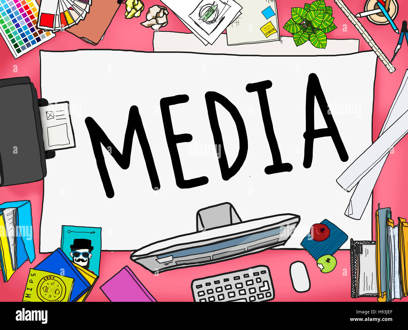 Media Advertising Information Multimedia Sharing Concept Stock Photo ...