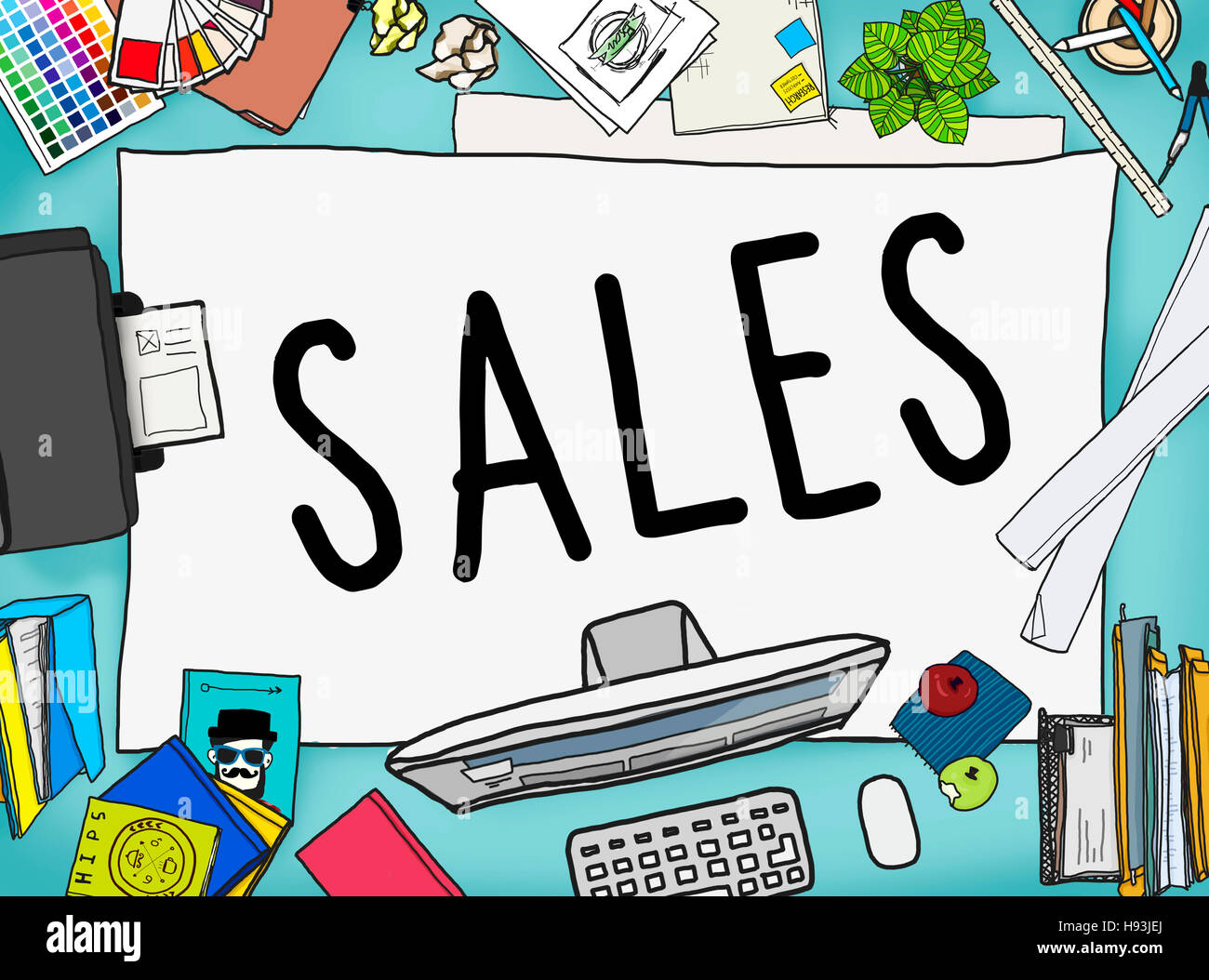 Sales Selling Accounting Income Money Concept Stock Photo - Alamy