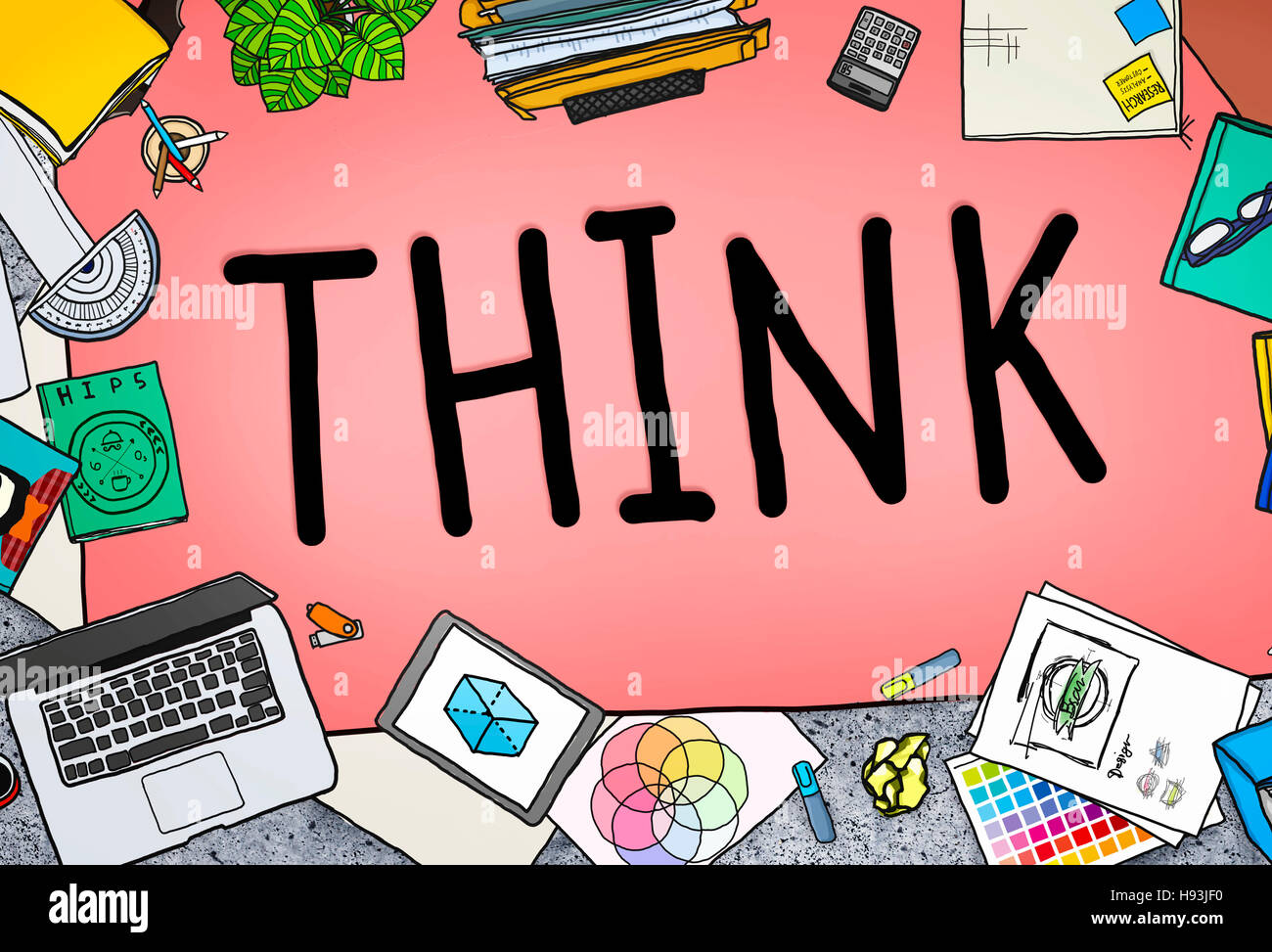 Think Idea Creative Intelligence Solution Concept Stock Photo - Alamy