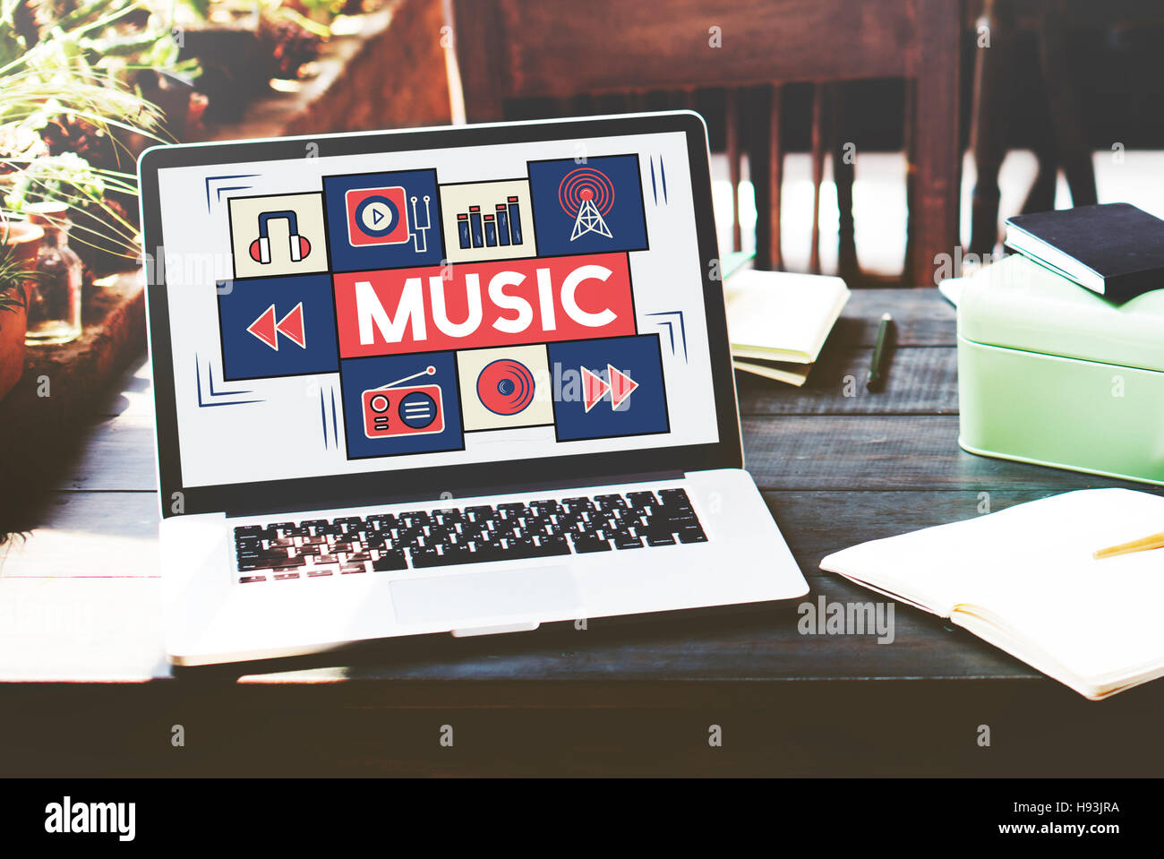 Music Audio Art Instrumental Melody Playing Concept Stock Photo - Alamy