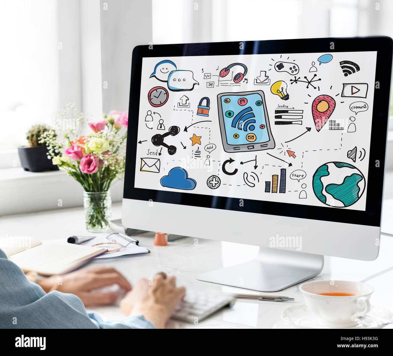 Digital Globalization Internet Technology Graphic Concept Stock Photo ...