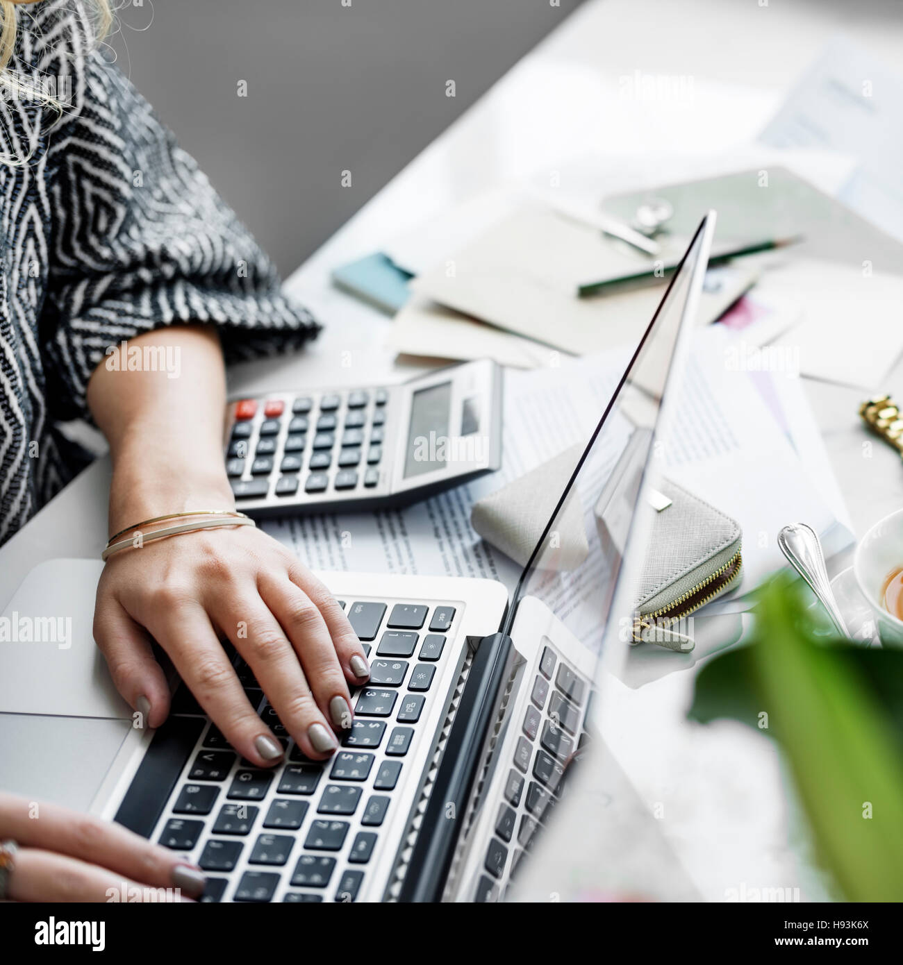 Workspace Laptop Analysis Technology Working Concept Stock Photo - Alamy