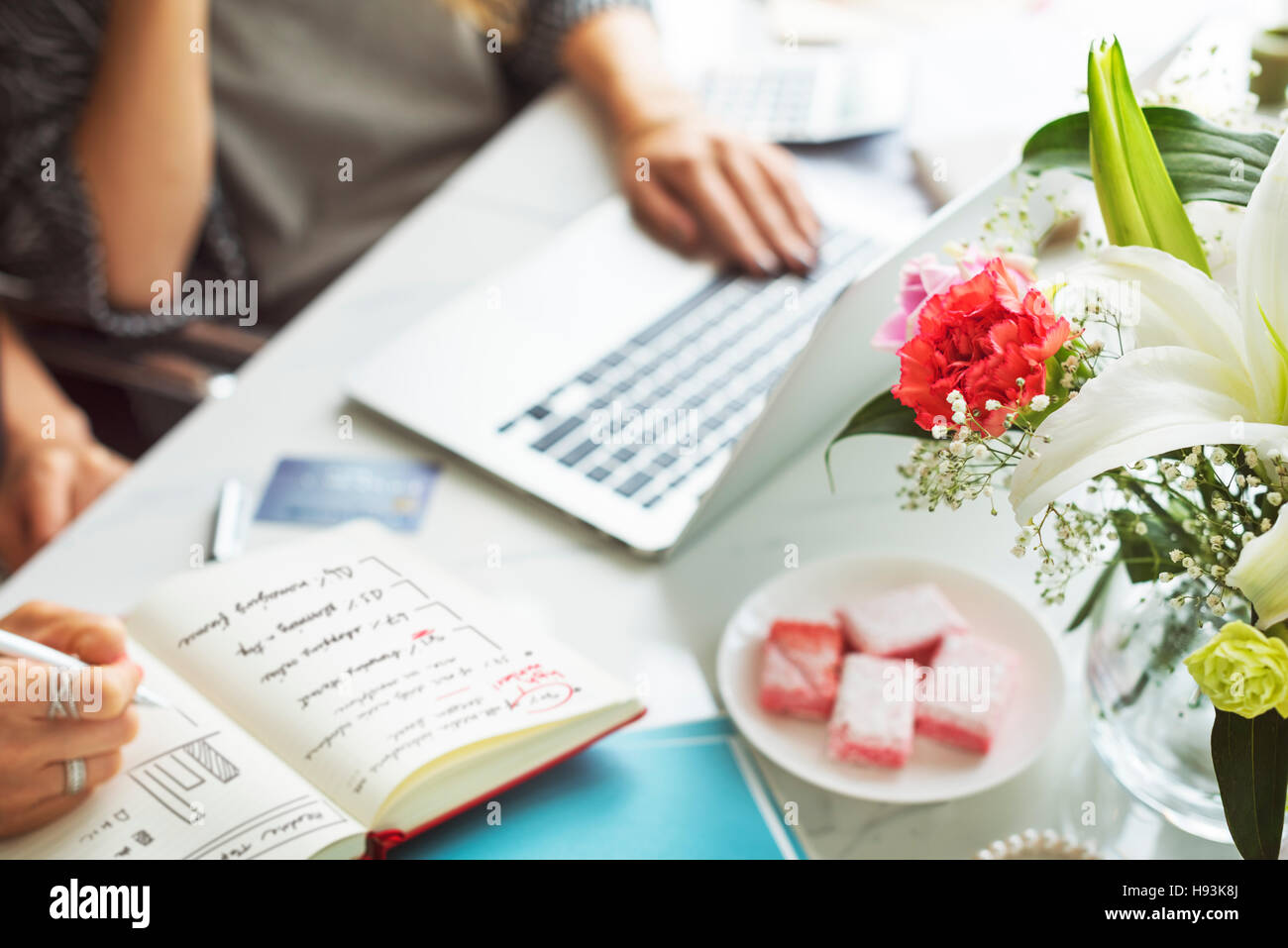 Workspace Laptop Analysis Technology Working Concept Stock Photo - Alamy