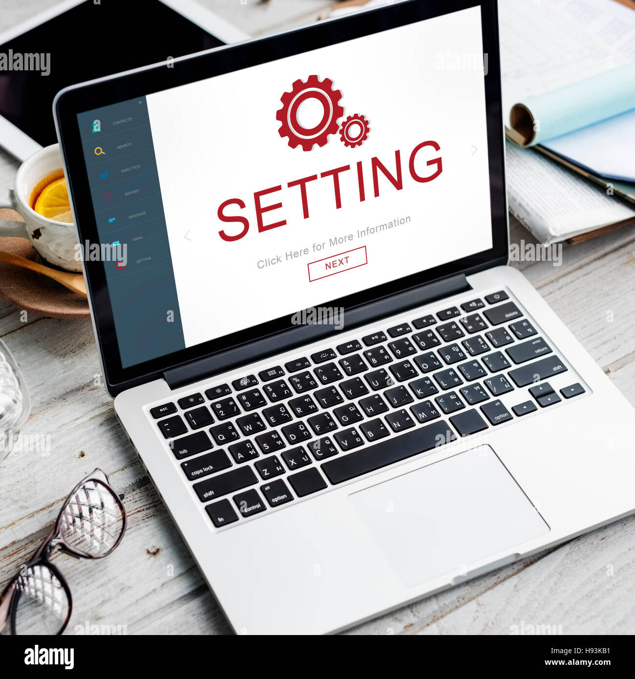 Settings Electronic Device Homepage Concept Stock Photo - Alamy
