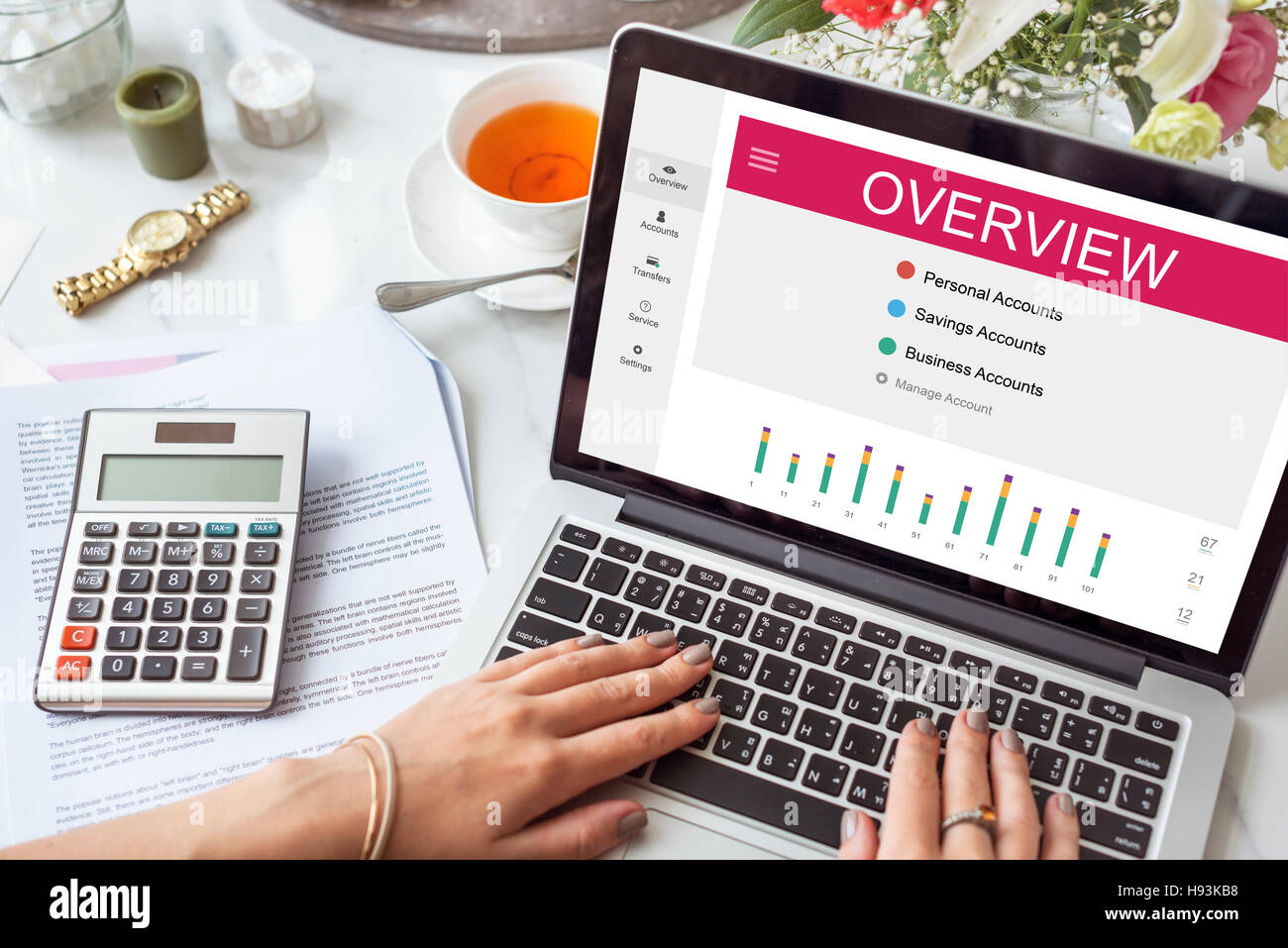 Overview Personal Accounts Money Concept Stock Photo - Alamy