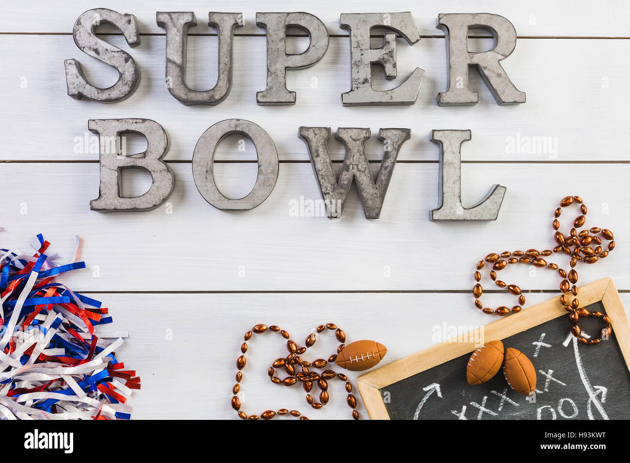 Game day football party table Stock Photo - Alamy