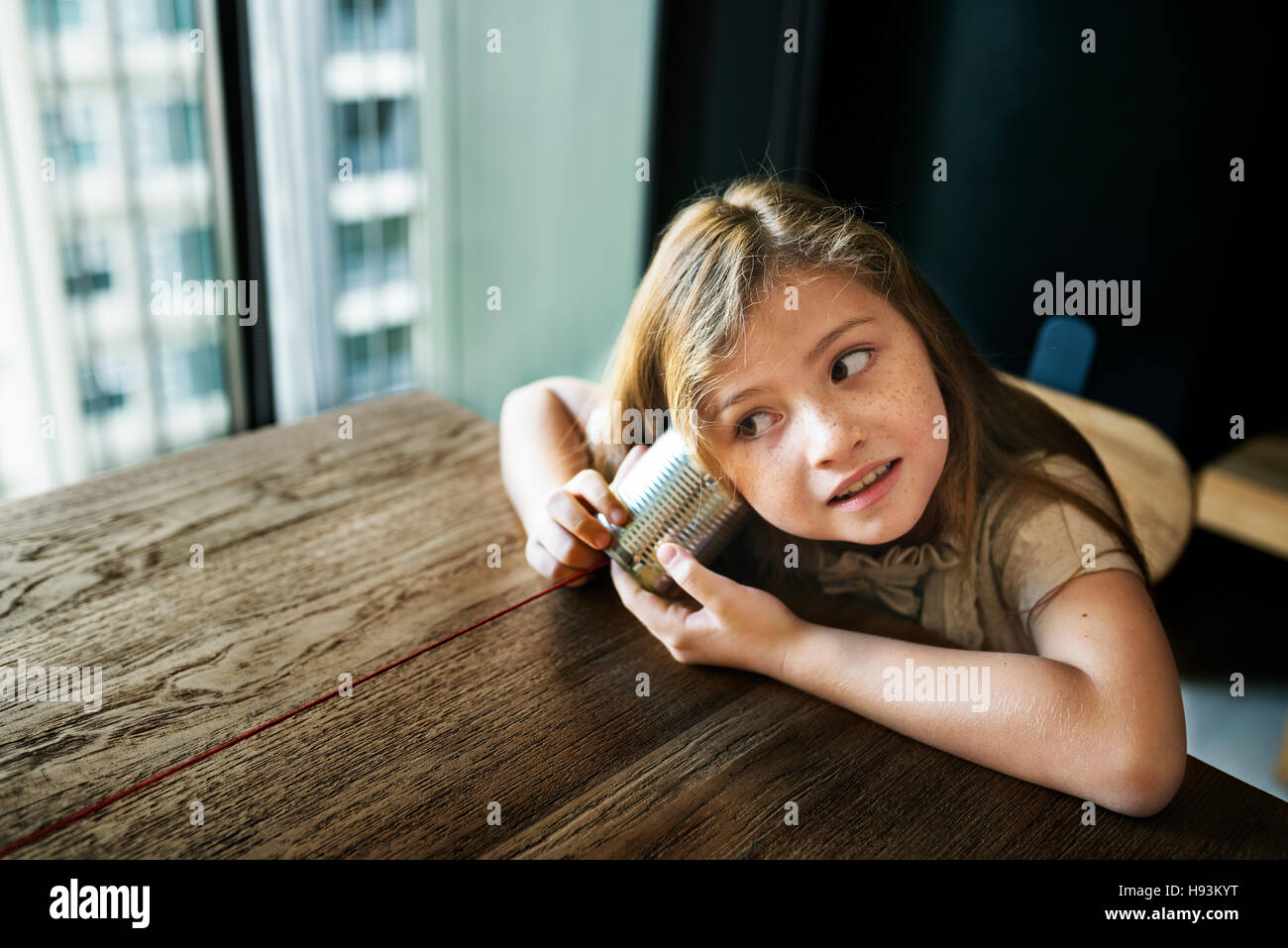 Adorable Girl Fun Curiosity Concept Stock Photo - Alamy