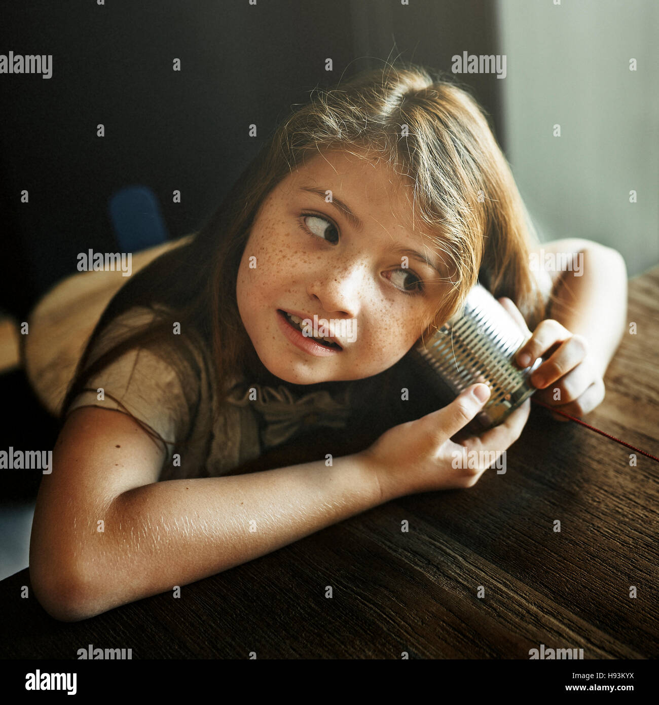 Adorable Girl Fun Curiosity Concept Stock Photo - Alamy