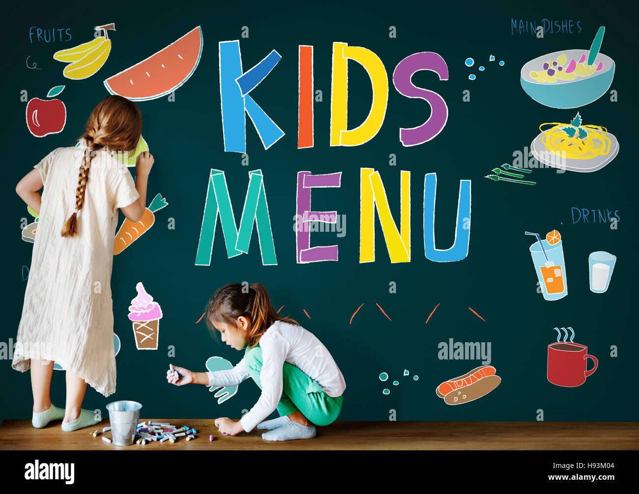 Kids Menu Cuisine Dishes Meal Concept Stock Photo - Alamy